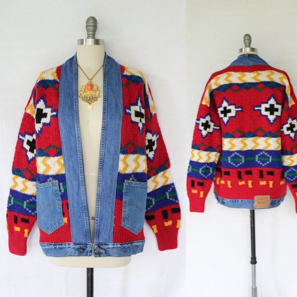 Hand Crafted | Sweaters | Artisan Boston Trader Levis Redone Denim Wool ...